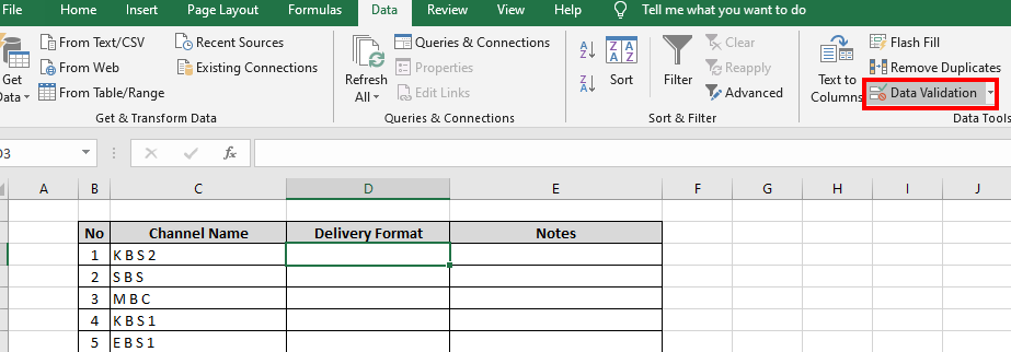 Adding Combo Box On The Cell In Excel By Data Validation Knowledge Base Wana Know 